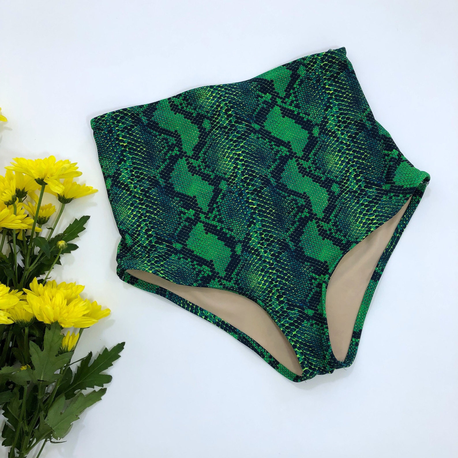 Women's High Waisted Snake Swimsuit Bottom - Etsy