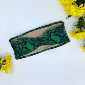 Women's Snake Print Bandeau Bikini Top - Etsy