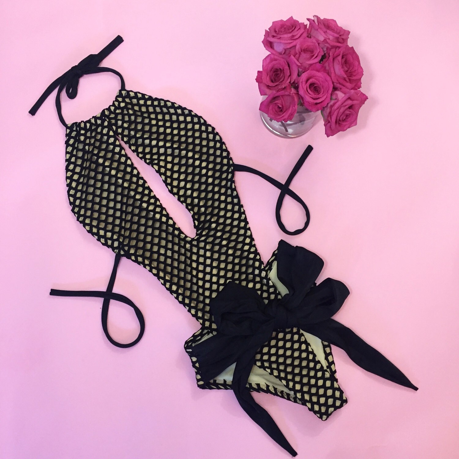 Women's One Piece Sexy Black Mesh Bathing Suit | Etsy