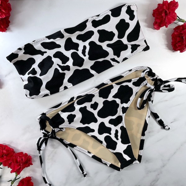 Cow Print Bathing Suit - Etsy