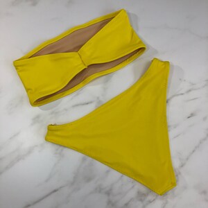 High Leg Bikini Bandeau Bathing Suit Women's Cheeky - Etsy