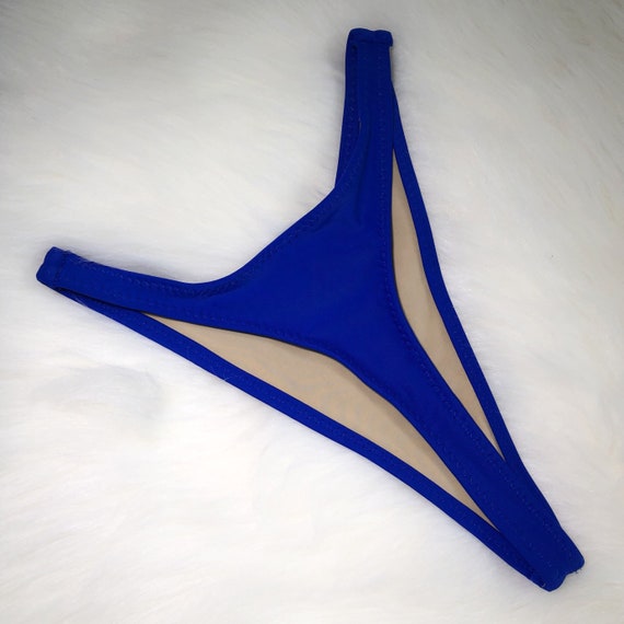 High Leg Thong Bikini Bottom Etsy