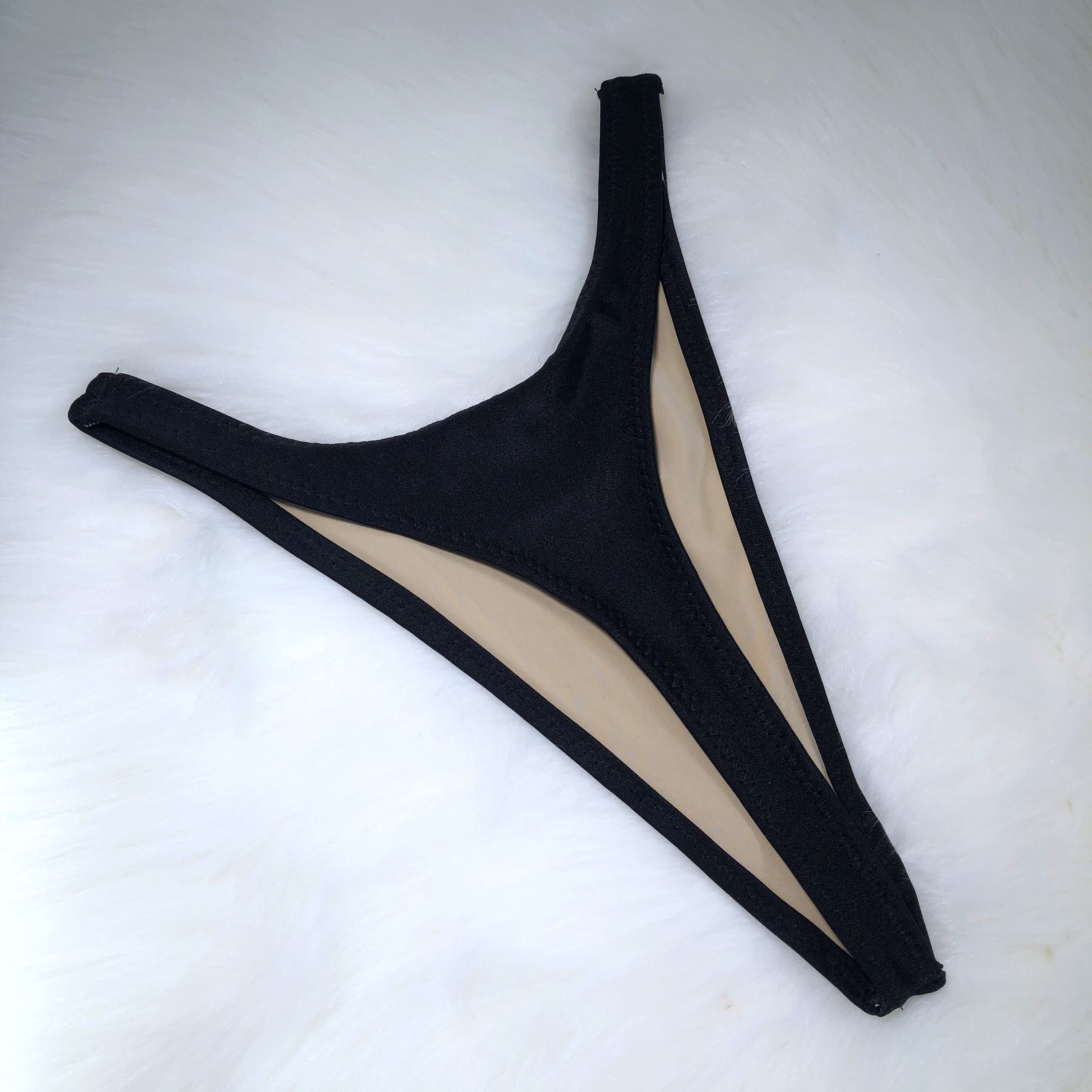 Women s High Leg Thong Bikini Bottom Etsy Australia