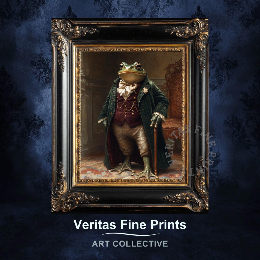Steampunk Frog Wall Art – Printable Victorian Amphibian Portrait ...