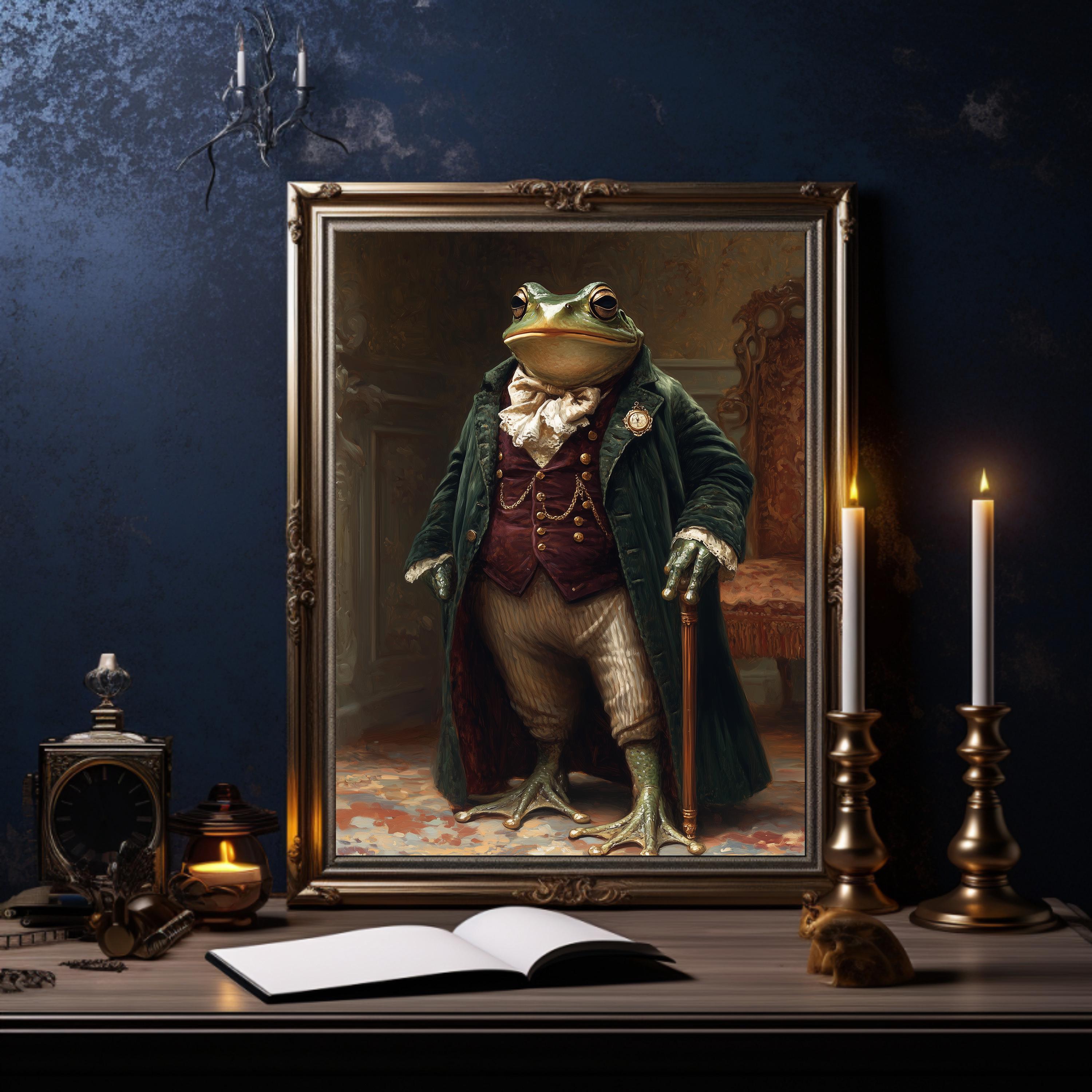 Steampunk Frog Wall Art – Printable Victorian Amphibian Portrait ...