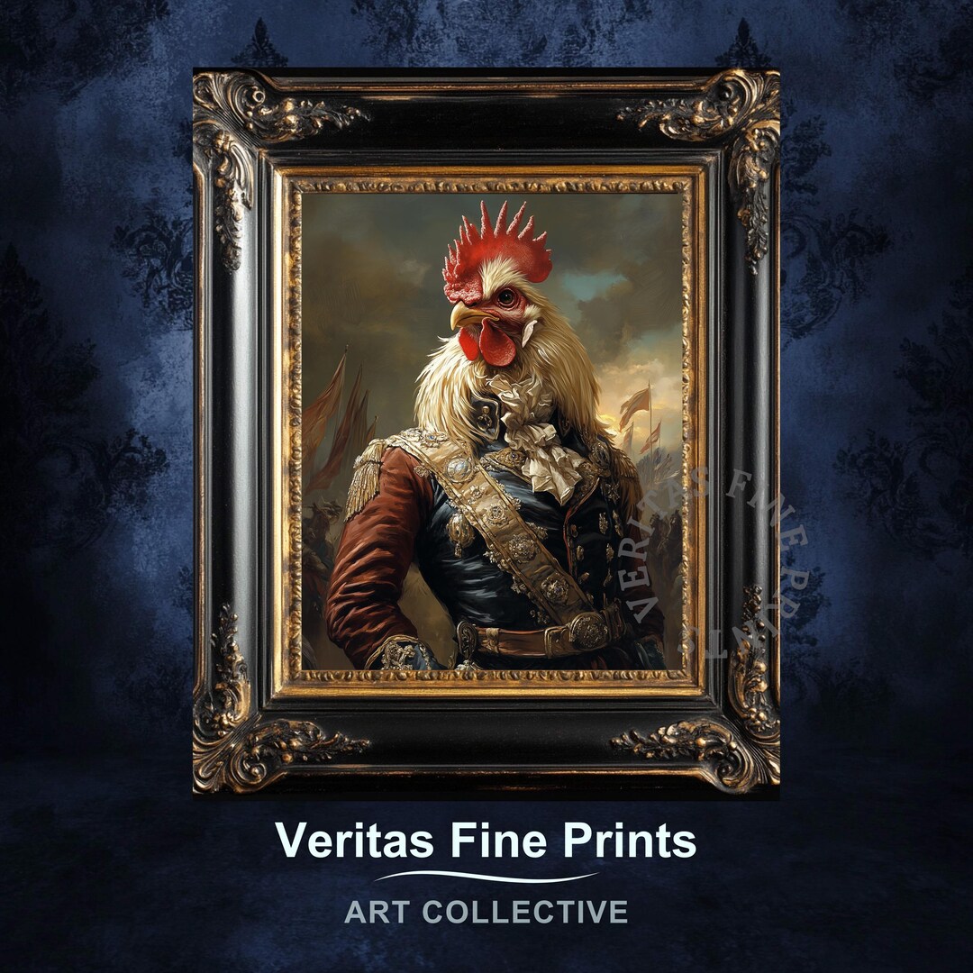 Victorian Steampunk Rooster Portrait: Farmhouse Animal Art (digital ...