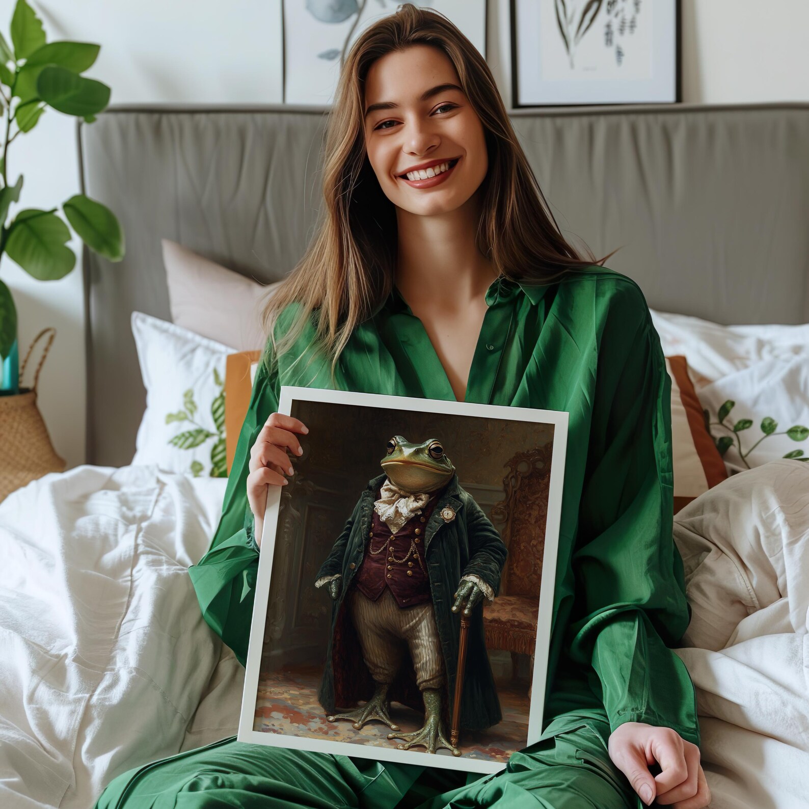 Steampunk Frog Wall Art – Printable Victorian Amphibian Portrait ...