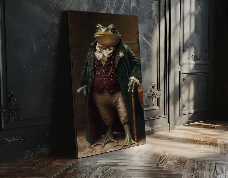 Victorian Frog Print: Dapper Aristocrat Animal Portrait (digital ...