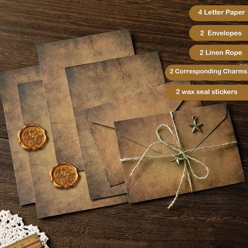 Vintage Inspired European Style Writing Set / Letter Set / Envelopes ...