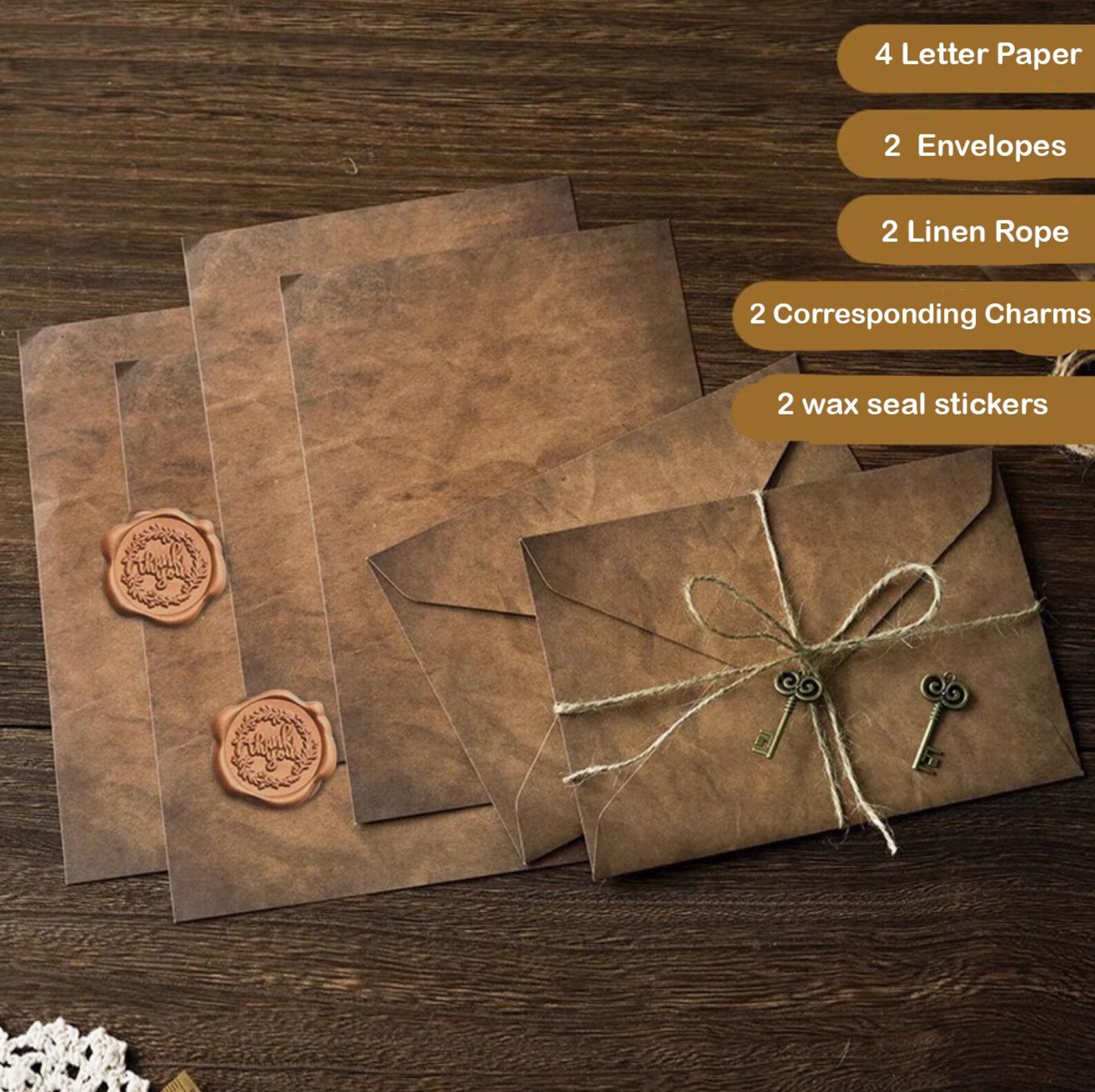 Vintage Inspired European Style Writing Set / Letter Set / Envelopes ...