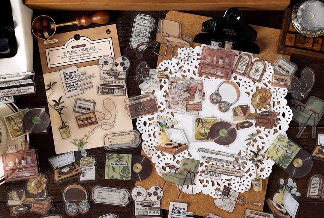 Vintage-inspired Nostalgic Sticker Set | Retro Aesthetic Scrapbooking ...