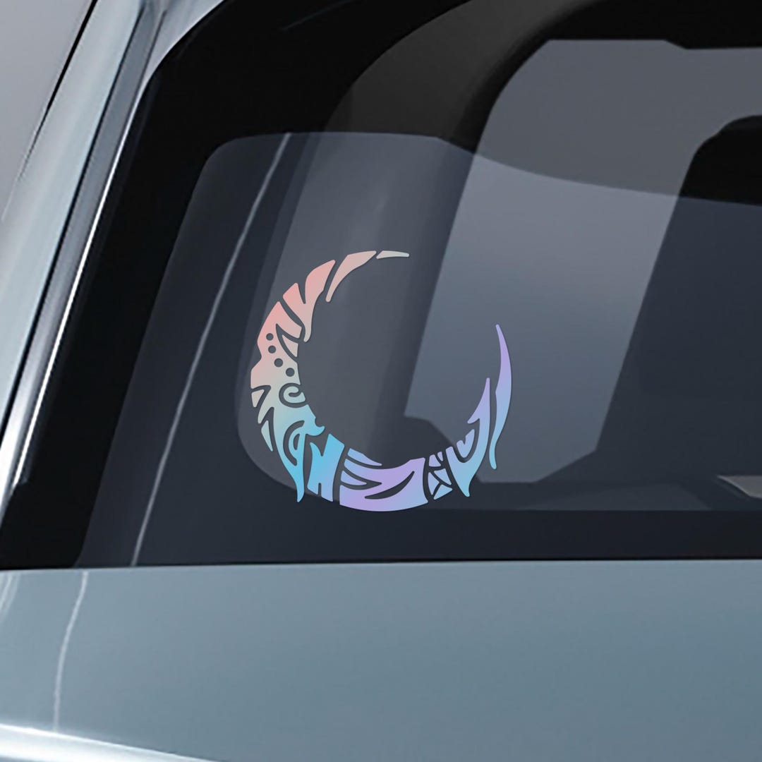 Waxing Crescent Moon Car Decal, Moon, Custom, Logo, Decal, Vinyl Car ...