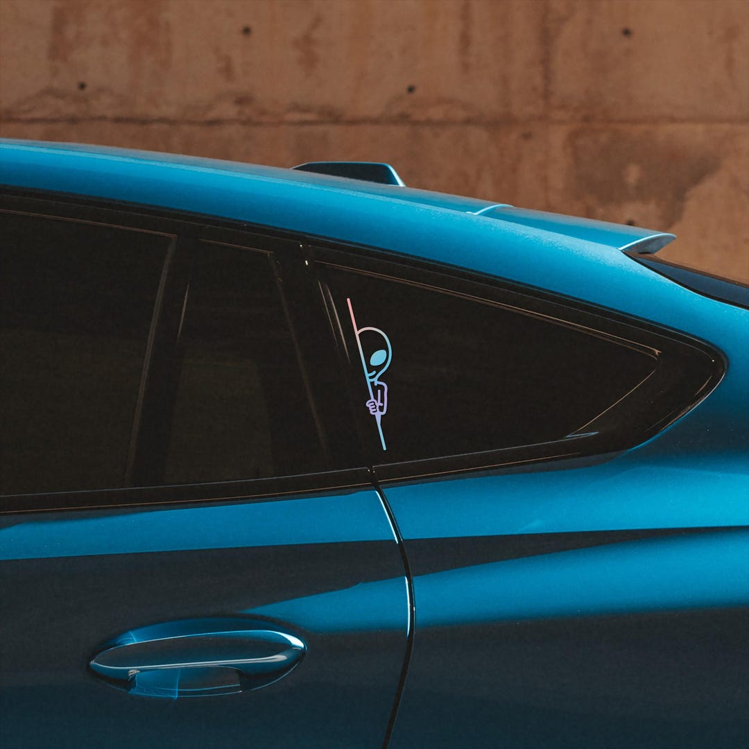 Alien Peek Decals, Alien Car Decal, Banner Vinyl Decals Sticker, Car ...