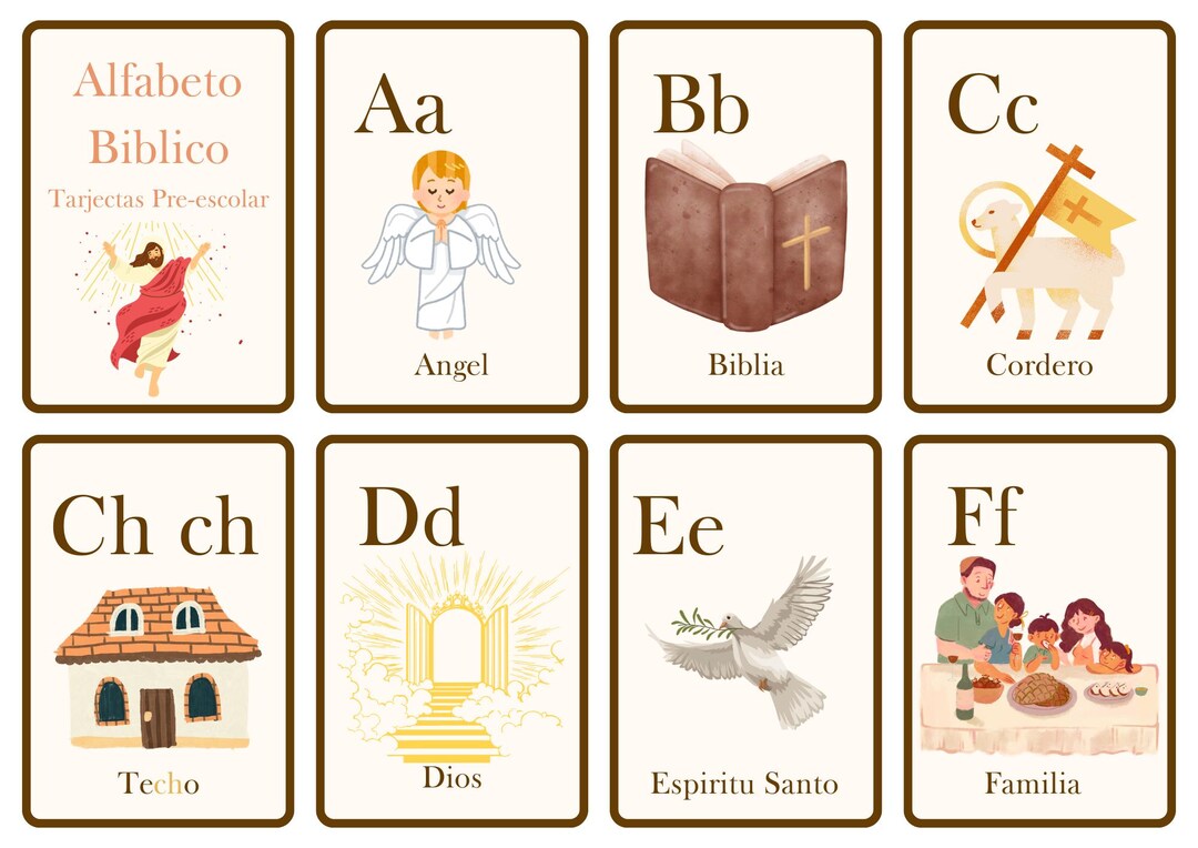 Christian Spanish Alphabet Flashcards – Faith-based Learning for Kids ...