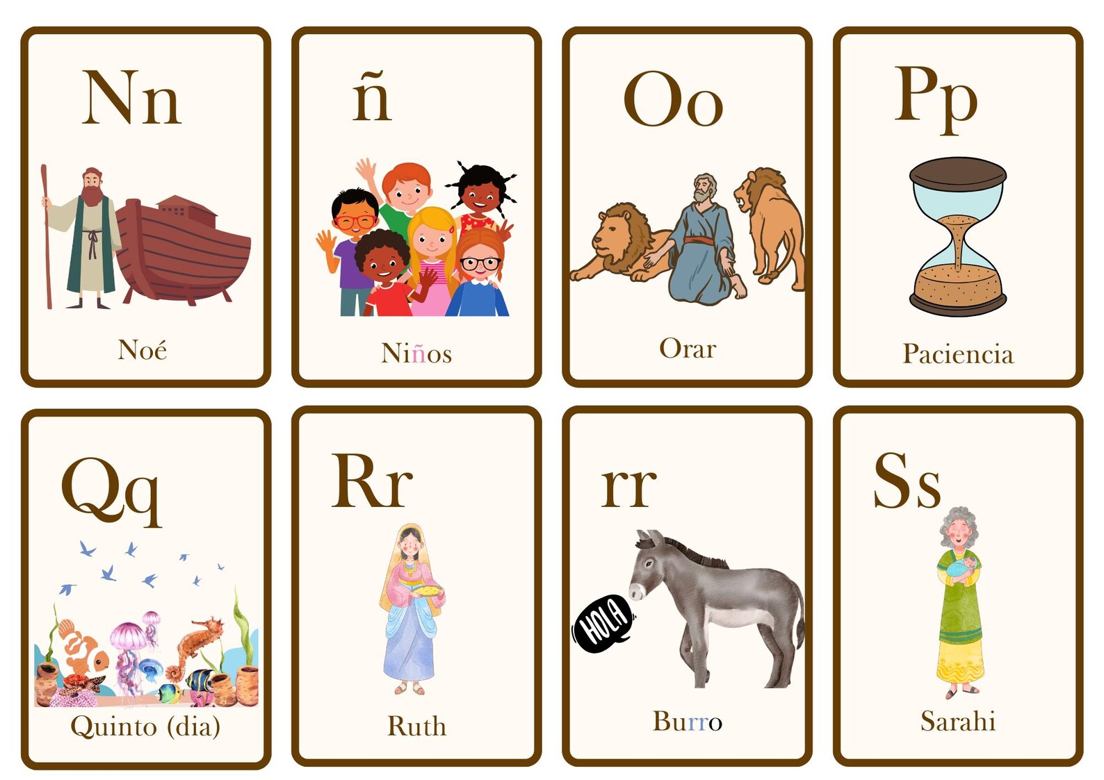 Christian Spanish Alphabet Flashcards – Faith-based Learning for Kids ...