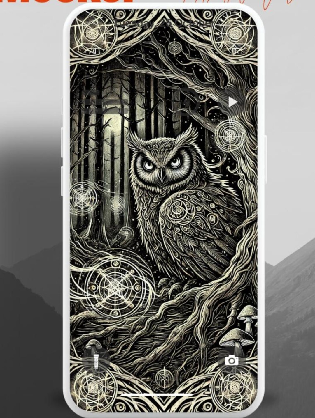 Ethereal Owl Phone Wallpaper - Etsy