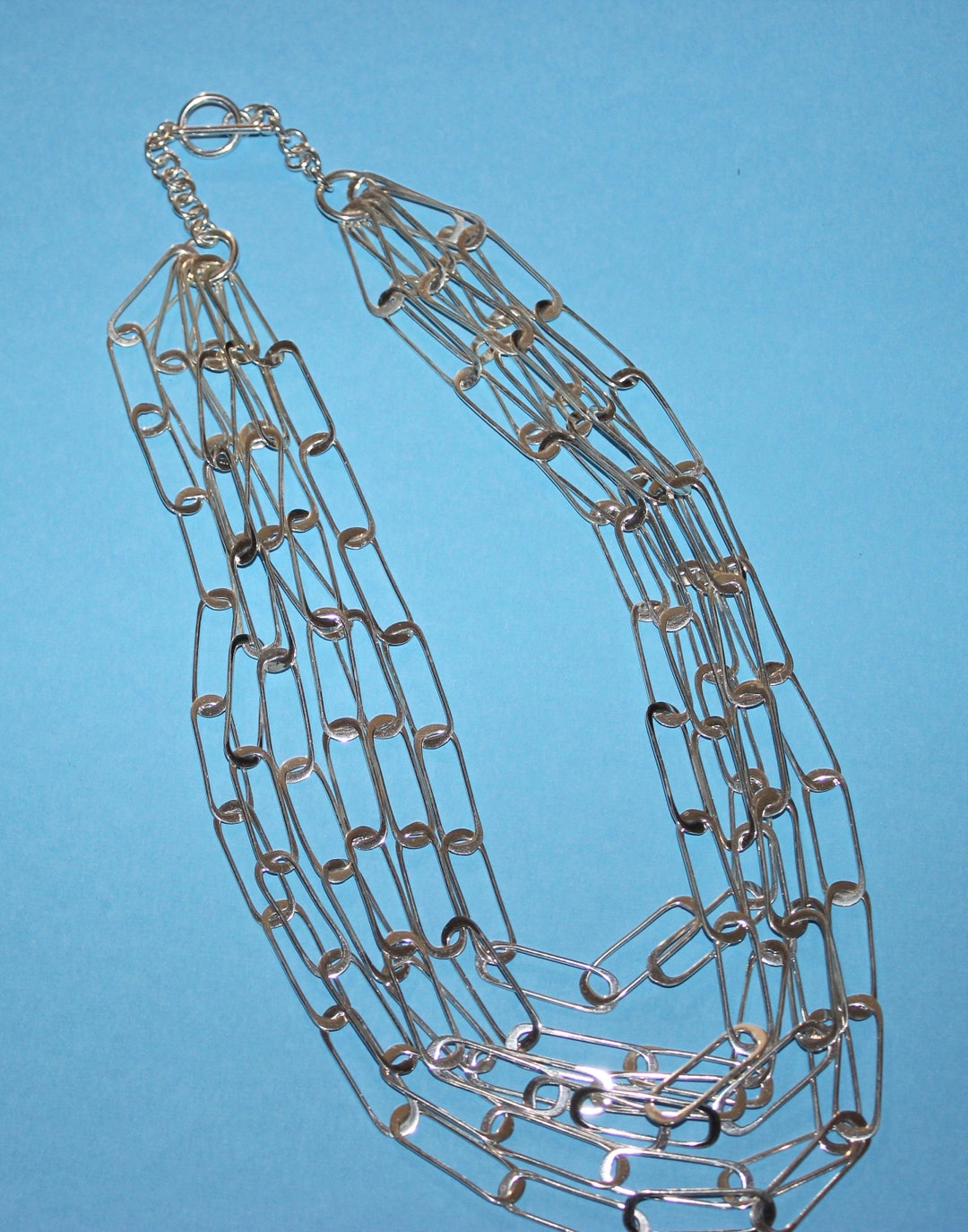 Paperclip Necklace Sterling Silver Multi Layer Paperclip Jewelry - Etsy