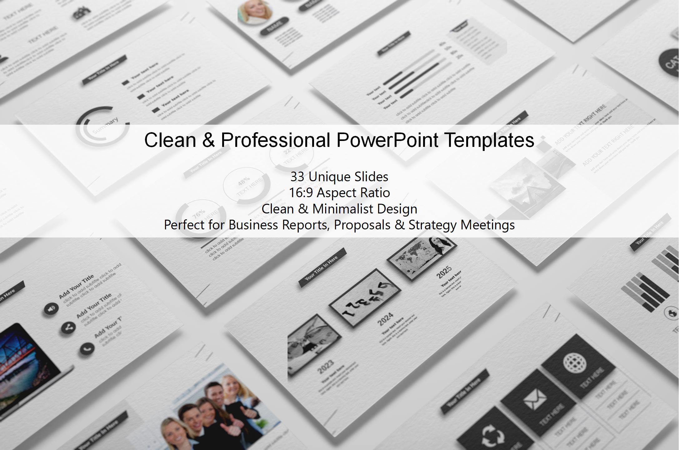 Clean & Professional Powerpoint Templates | PPT, Google Slides, Keynote ...