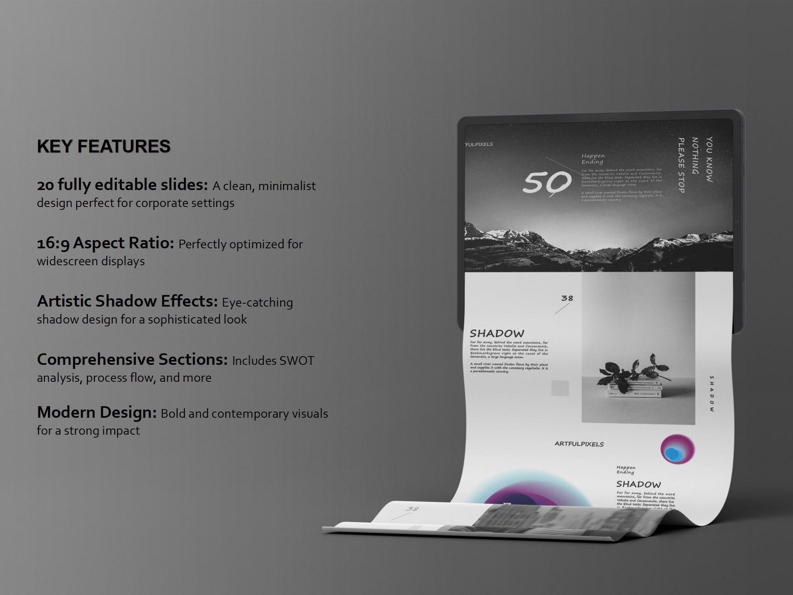 Shadow Effect Powerpoint Template | for Agencies, Creatives & Business ...