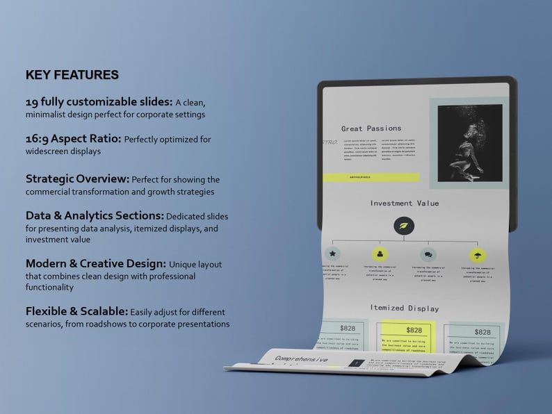 Creative Data-driven Powerpoint Template | Roadshow, Business ...