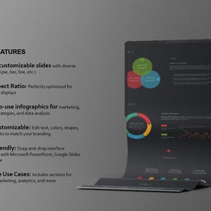 Dark Theme Powerpoint Template: Business Presentation Slides (digital ...