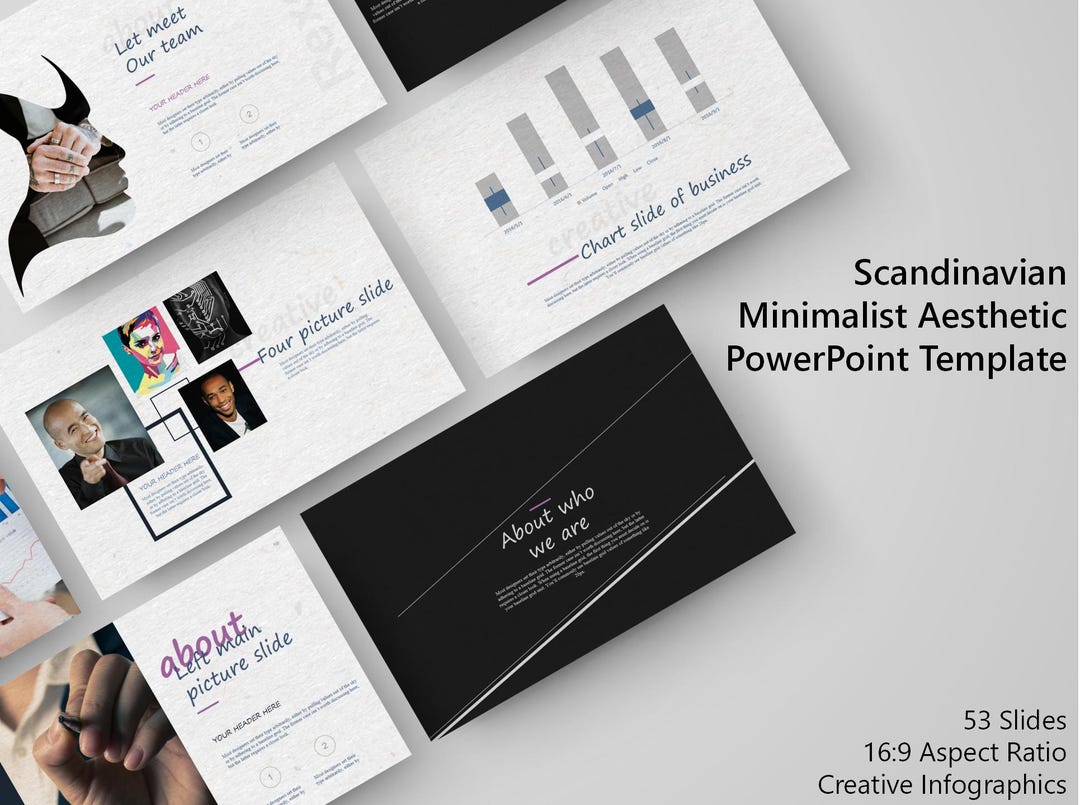 Nordic Powerpoint Template: Minimalist Design, Business & Creative ...