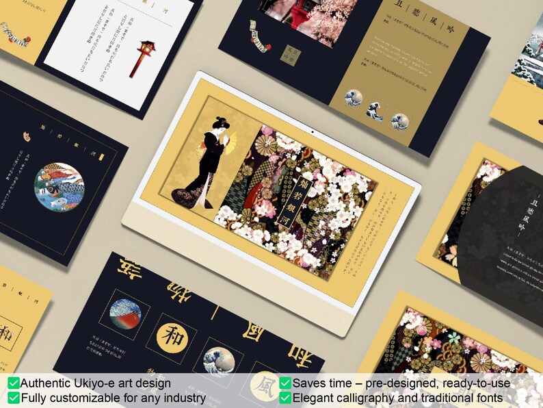 Ukiyo-e Powerpoint Template | Japanese Aesthetic Presentation (digital ...