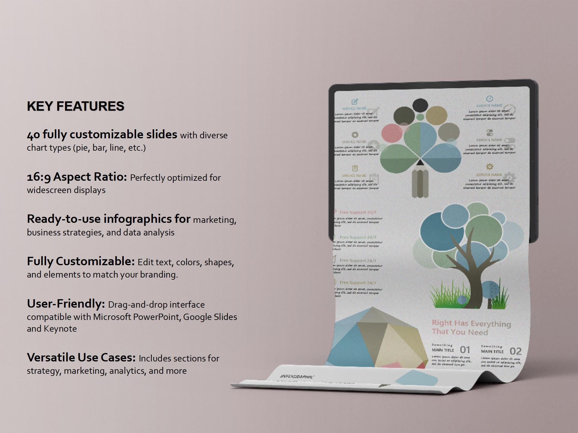 Modern Infographic Powerpoint Template | Visual Infographics Charts ...