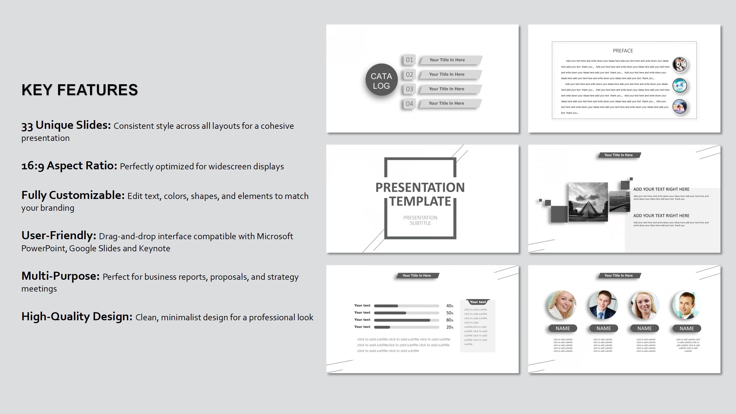 Clean & Professional Powerpoint Templates | PPT, Google Slides, Keynote ...
