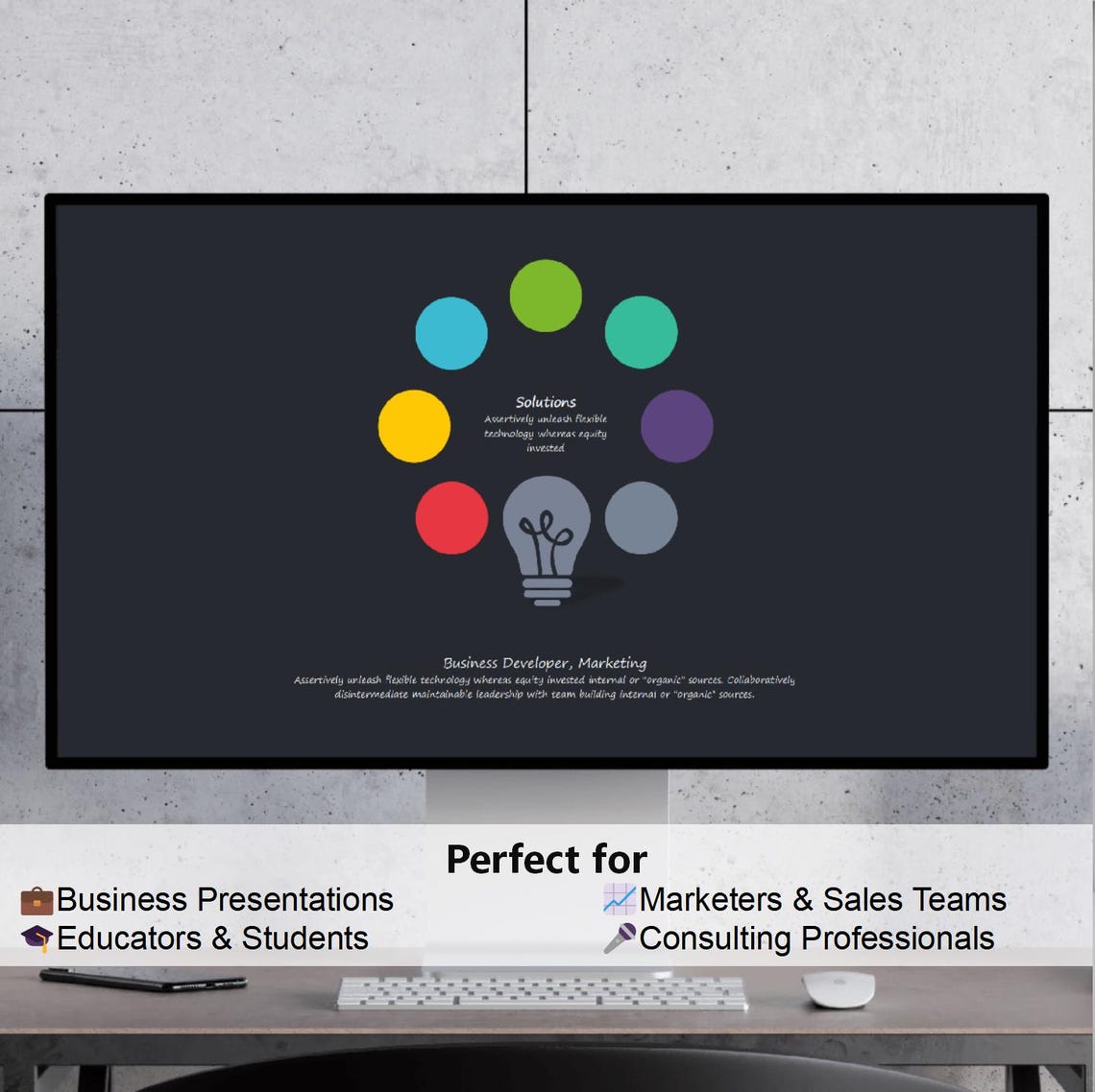 Dark Theme Powerpoint Template: Business Presentation Slides (digital ...