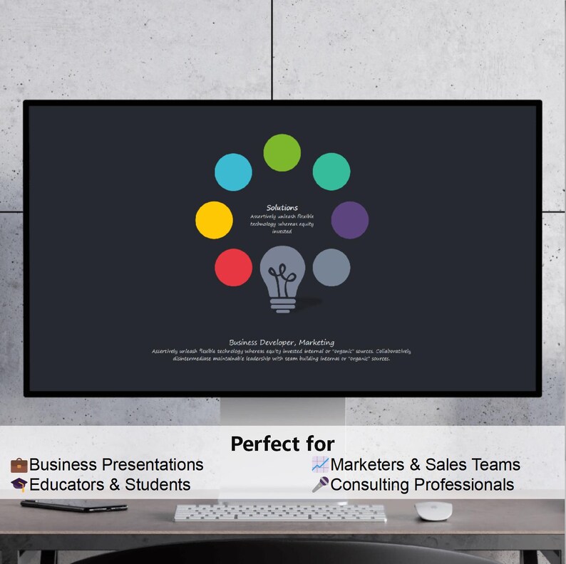 Dark Theme Powerpoint Template: Business Presentation Slides (digital ...