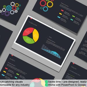 Dark Theme Powerpoint Template: Business Presentation Slides (digital ...