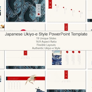 Authentic Japanese Ukiyo-e Style Powerpoint Template | PPT, Google ...