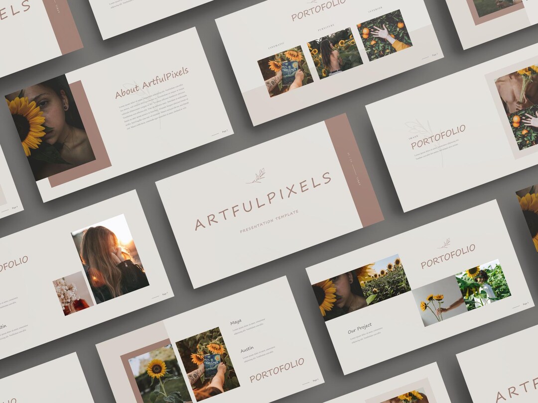 Elegant Minimalist Powerpoint Template | for Portfolio, Business, and Creative Presentations ...