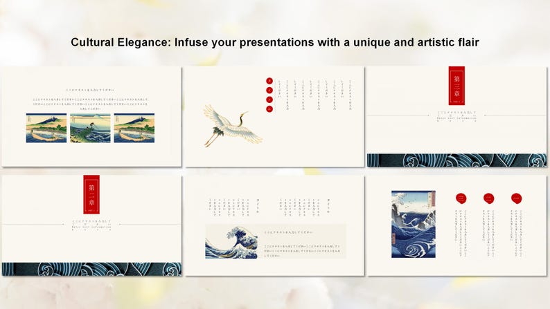 Authentic Japanese Ukiyo-e Style Powerpoint Template | PPT, Google ...
