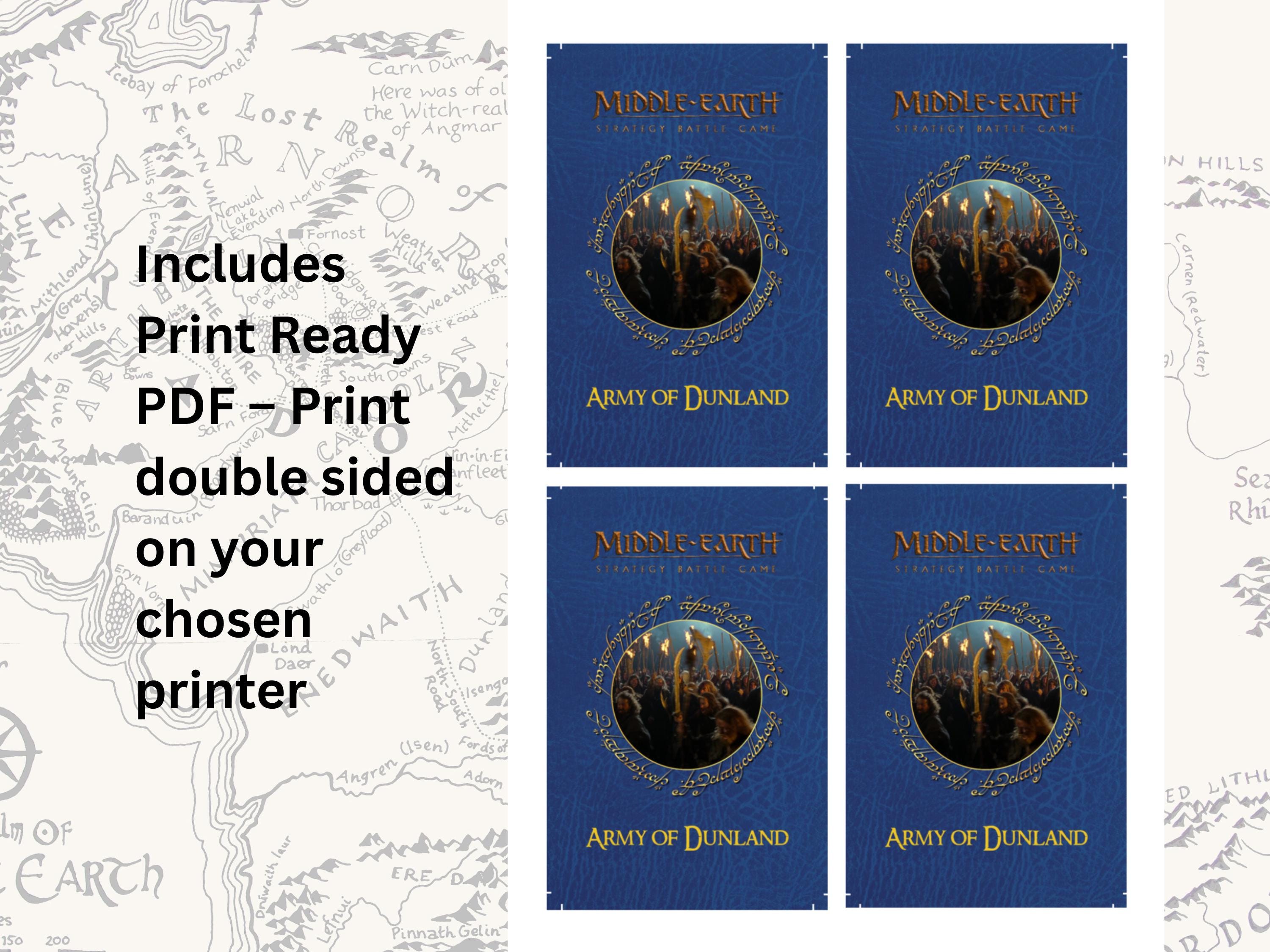 MESBG Profile Cards “army of Dunland” - Etsy