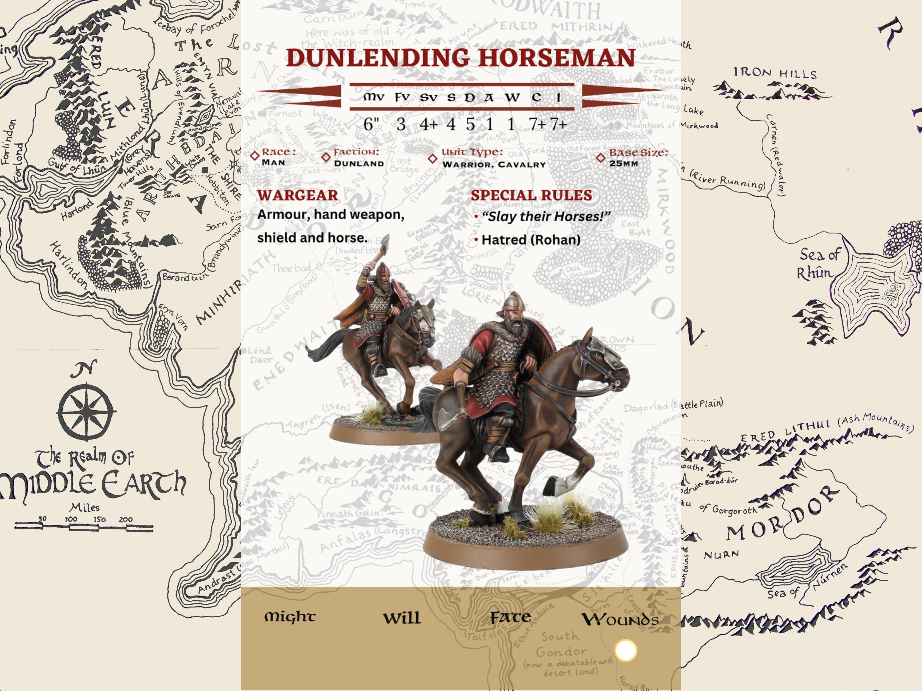 MESBG Profile Cards “army of Dunland” - Etsy