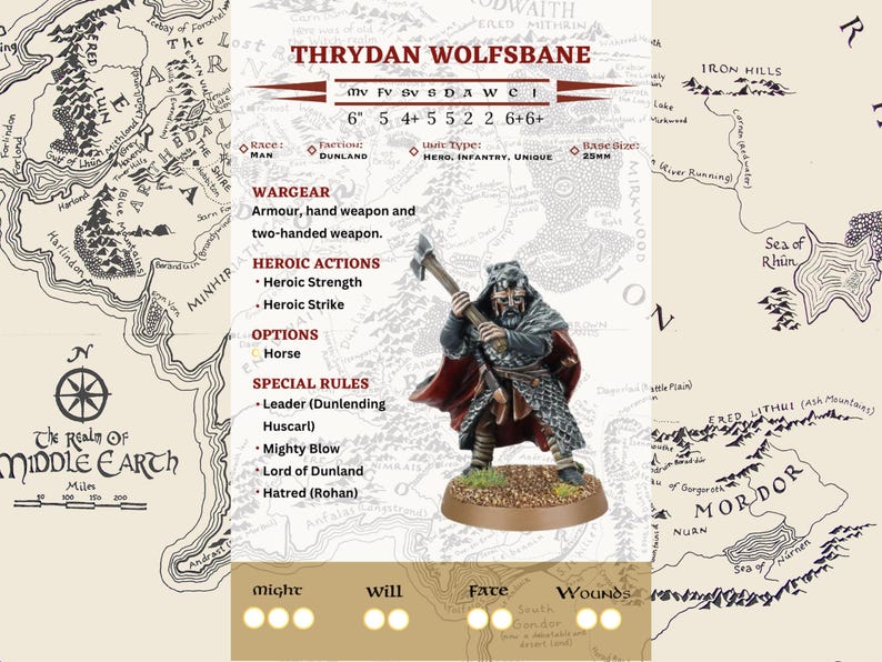 MESBG Profile Cards “army of Dunland” - Etsy
