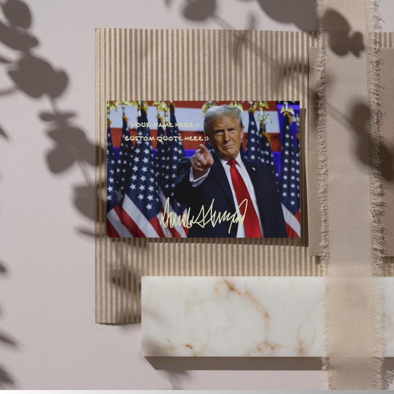 Donald Trump Signed Photo Custom Name Personalized Trump Picture - Etsy