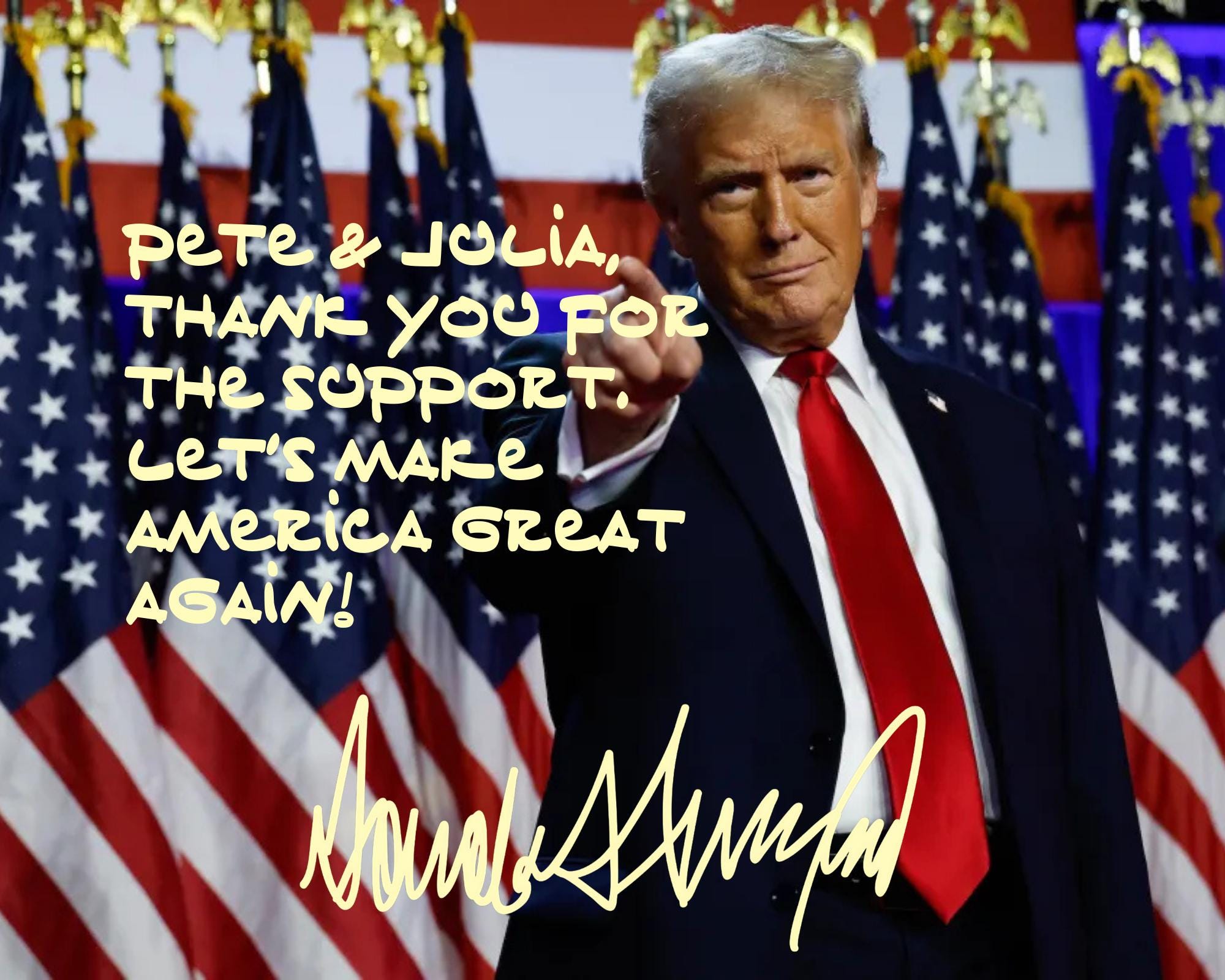 Donald Trump Signed Photo Custom Name Personalized Trump Picture - Etsy