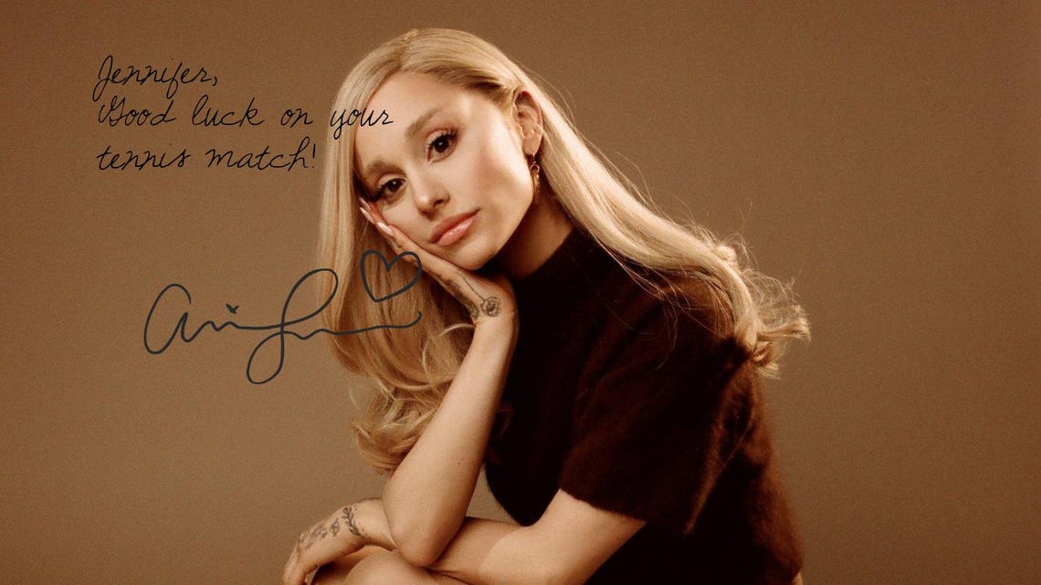 Ariana Grande Personalized Picture With Name and Message - Etsy
