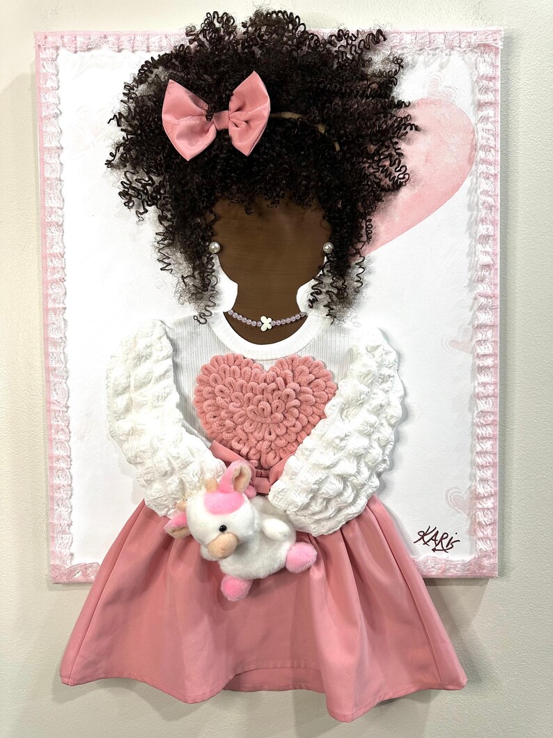 Black Girl Unique Handmade Canvas Wall Art - Afro Bohemian/boho Decor ...