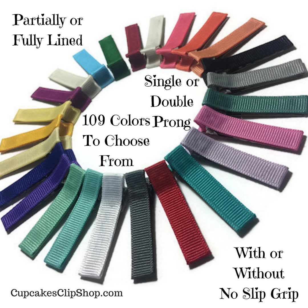100 Solid Lined Alligator Clips, 45mm Lined Clips, No Slip Hair Clip ...
