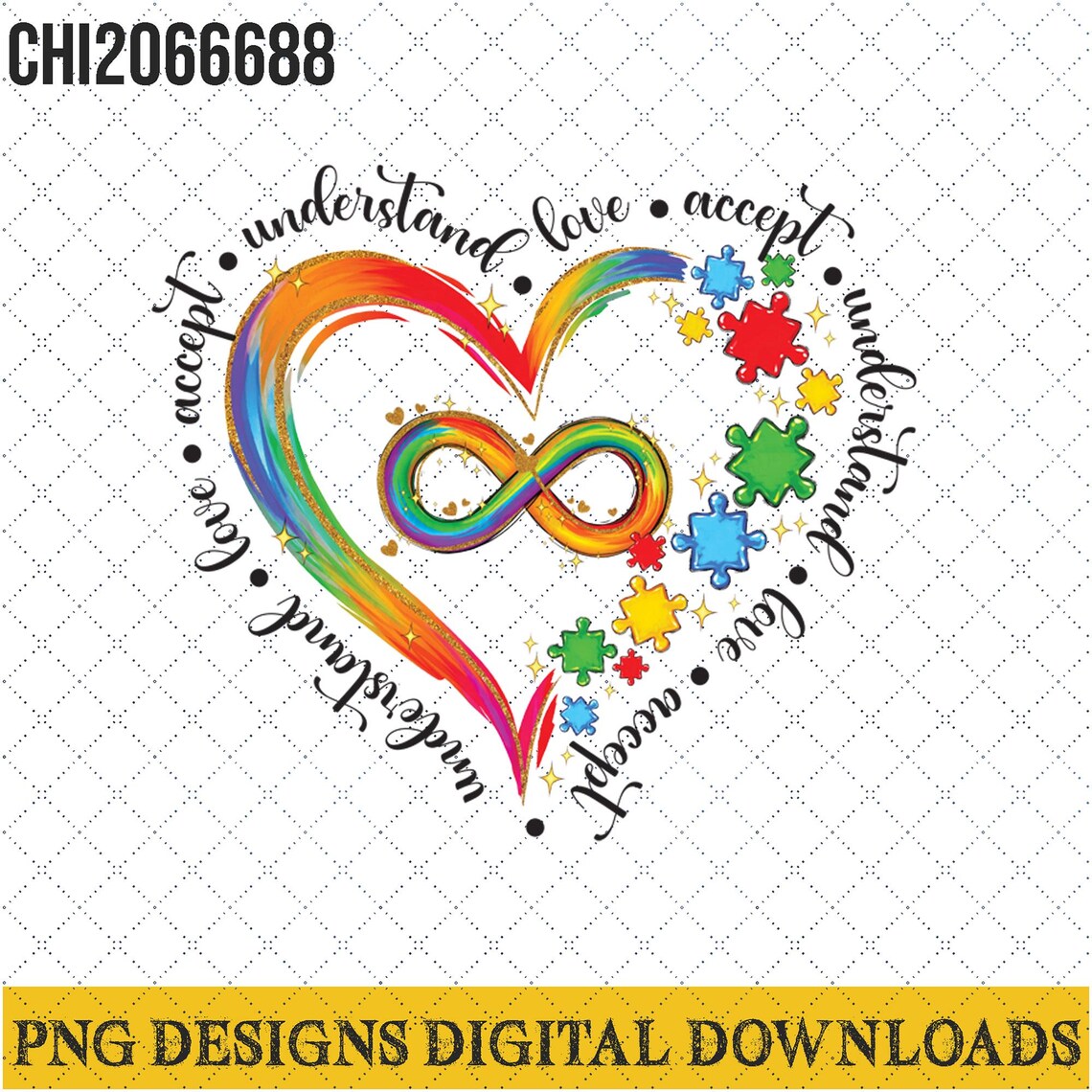 Autism Heart Png, Autism Sublimation Design, Autism Advocate PNG, Faux ...