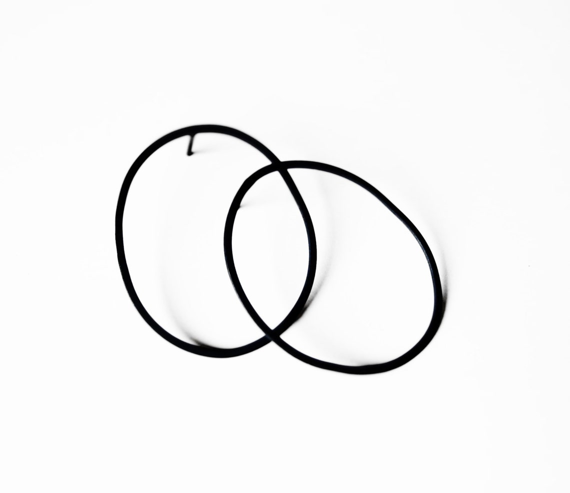 Battered Circle Silver Earrings | Etsy