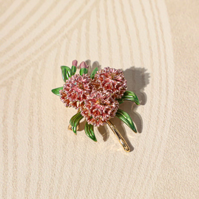 Personalized Birth Flower Pins, Birth Flower Pins, Handmade Flower ...