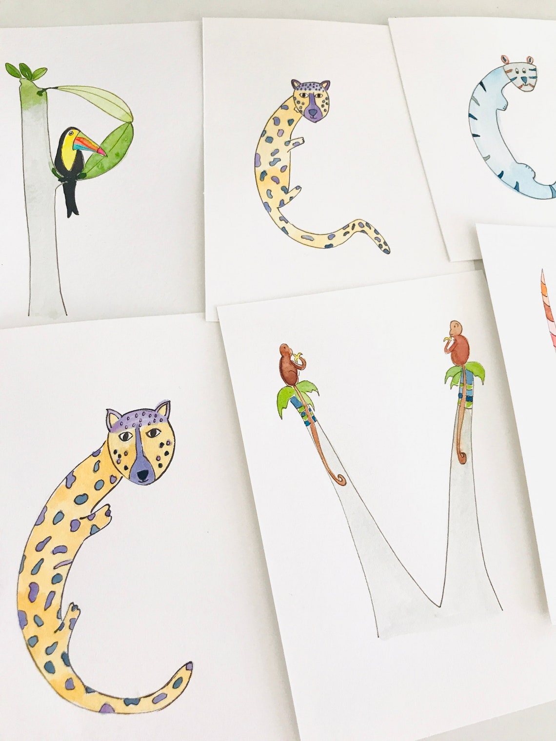 Alphabet Print Safari/jungle Animals 8x10 12x16 and 13x19 - Etsy