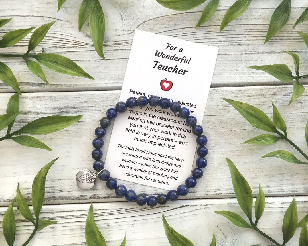 Teacher Appreciation Gift Bracelet With Message Card, Gift Box and Bow ...