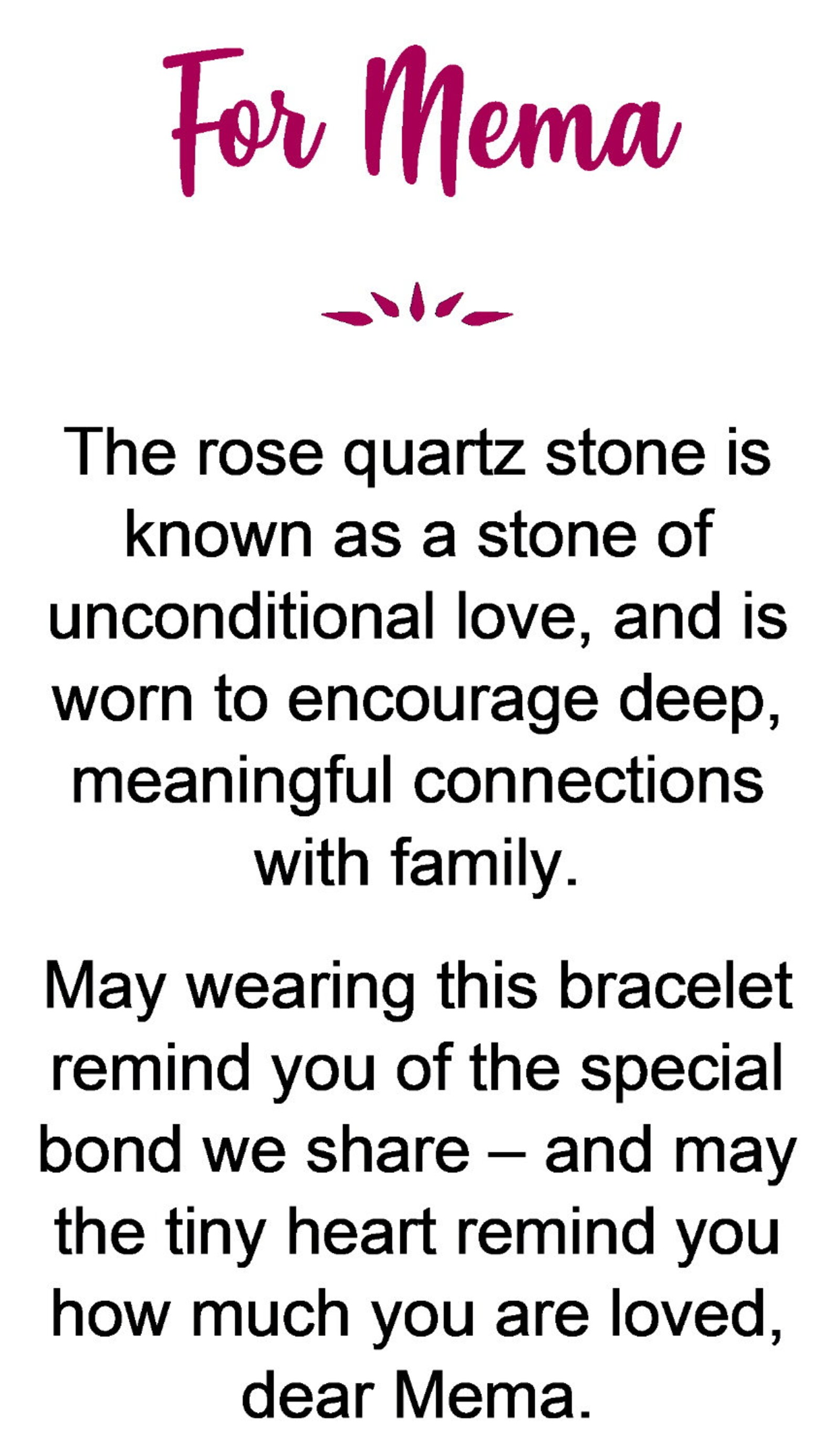 Mema Gift Bracelet With Meaningful Message Card and Gift Box | Etsy