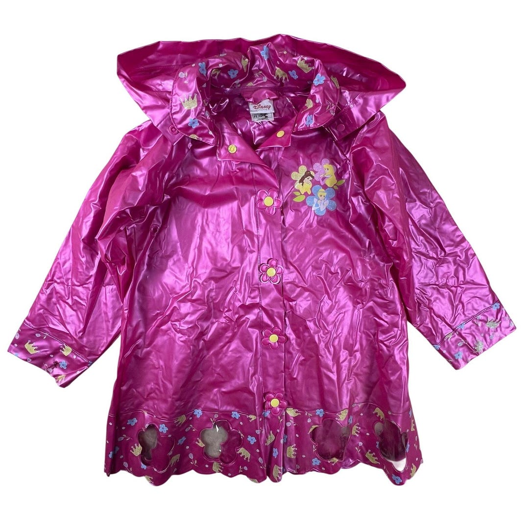 Vintage Disney Princess Raincoat Kids S/M (6-8) | Belle Cinderella ...